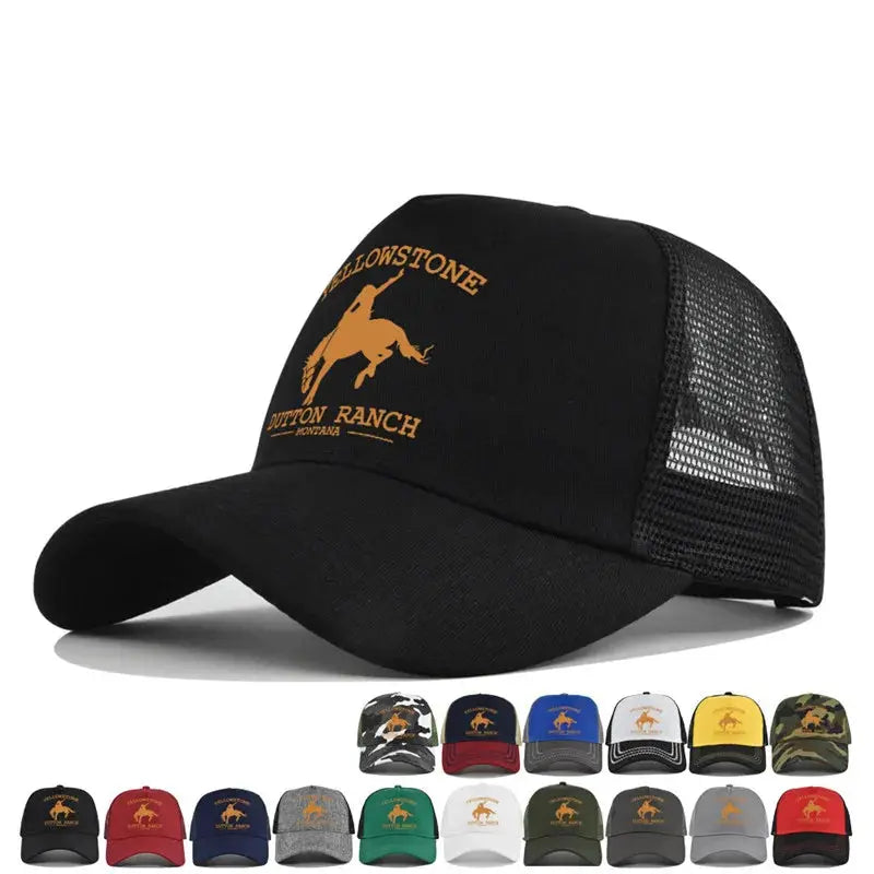 Yellowstone Dutton Ranch Mesh Baseball Cap Men Women Washed Breathable ...