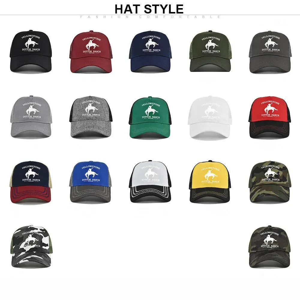 Yellowstone Dutton Ranch Mesh Baseball Cap Men Women Washed Breathable ...